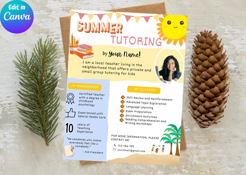 Editable Tutoring Flyer Template: English, Math (PDF) - Etsy