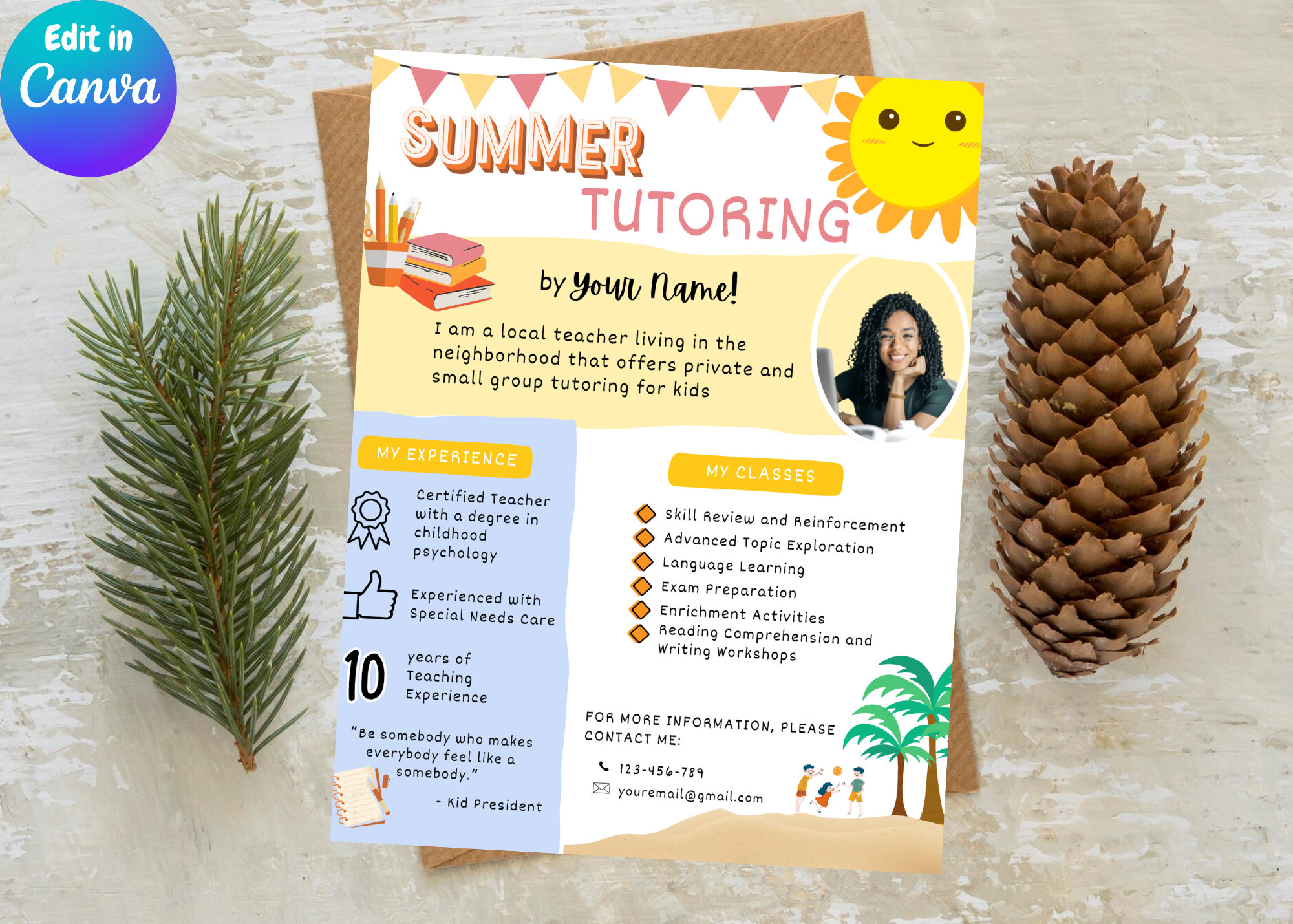 Editable Tutoring Flyer Template for English, Math - Perfect for Online ...