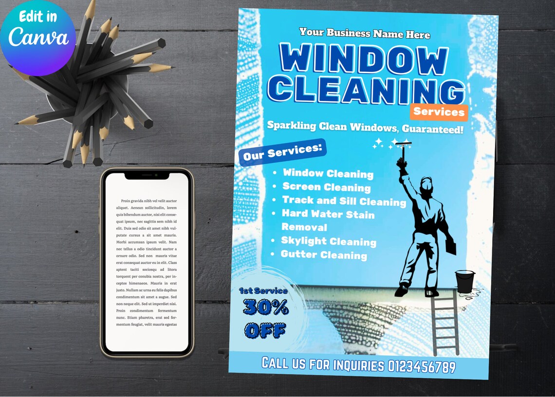 Window Cleaning Flyer | Window Washing Flyer | Cleaning Company Flyer ...