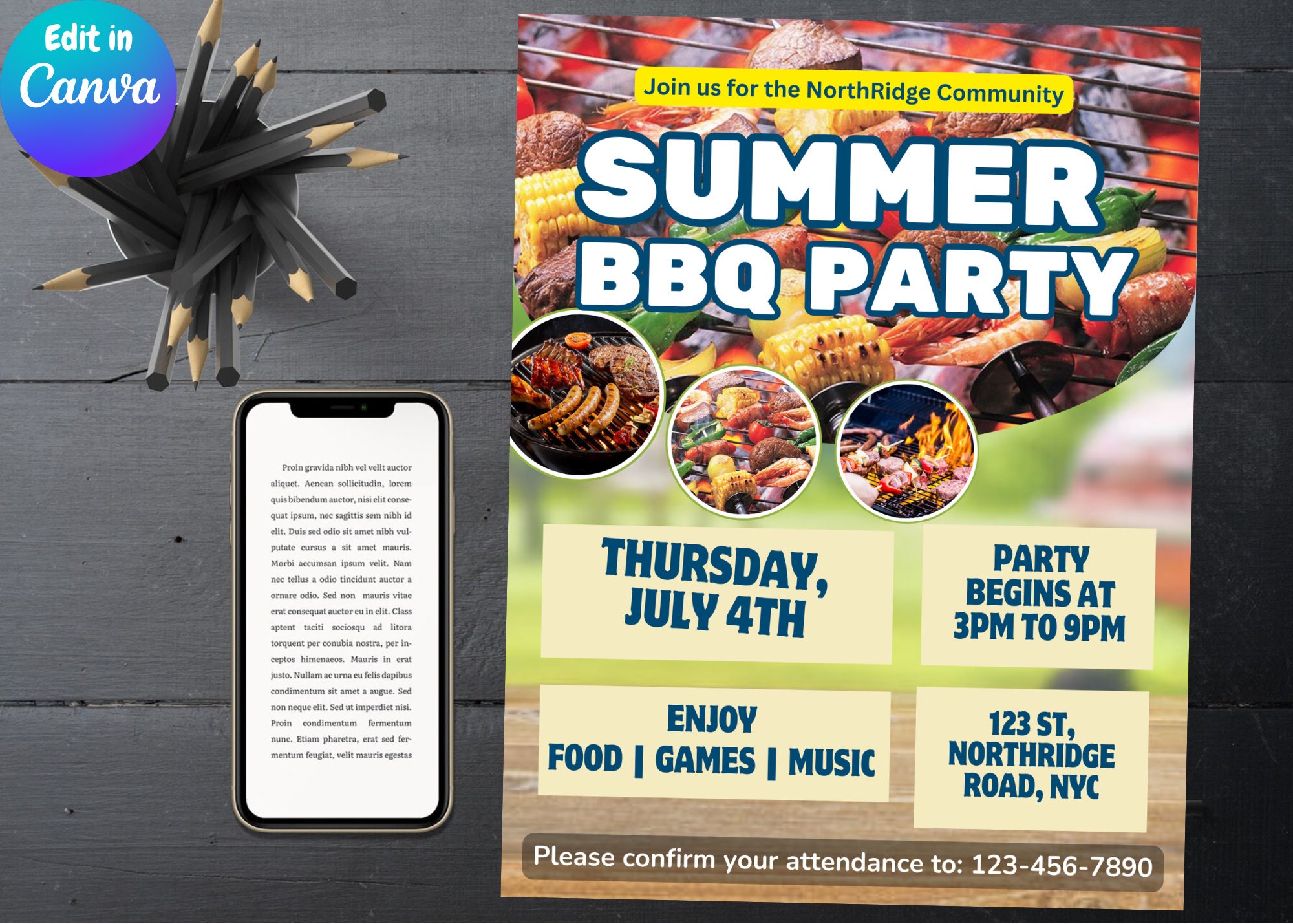 Backyard BBQ Flyer | Grill Party Flyer | Barbecue Event Flyer | Perfect ...