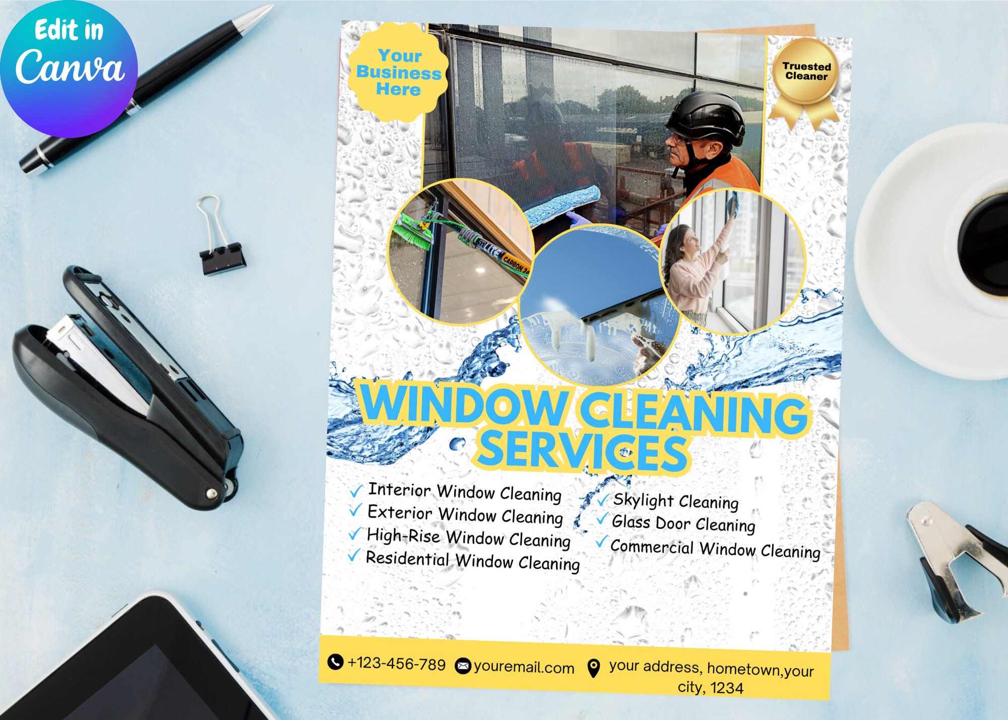 Editable Window Cleaning Flyer | Window Washing Flyer | Cleaning Flyer ...