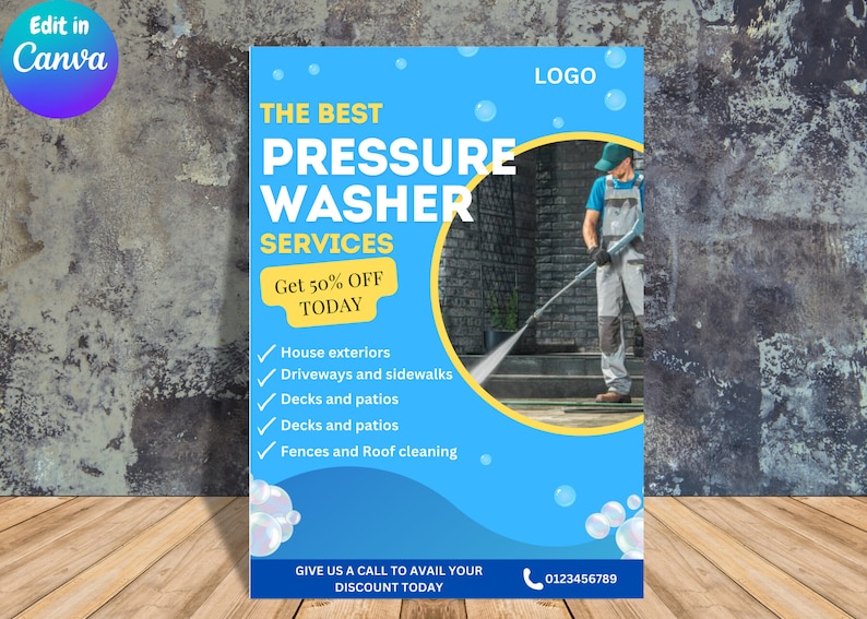 Editable Pressure Washing Flyer: Home & Exterior Cleaning (canva ...