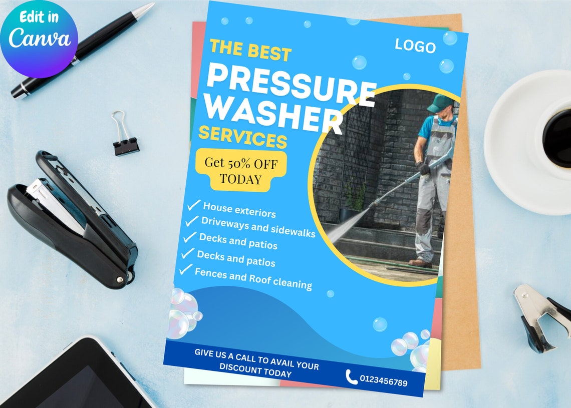Editable Pressure Washing Flyer: Home & Exterior Cleaning (canva ...