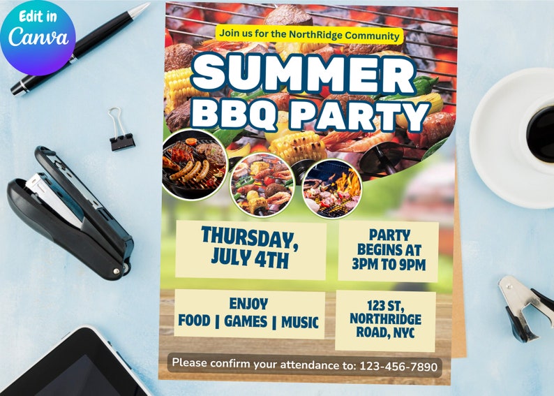 Backyard BBQ Flyer | Grill Party Flyer | Barbecue Event Flyer | Perfect ...