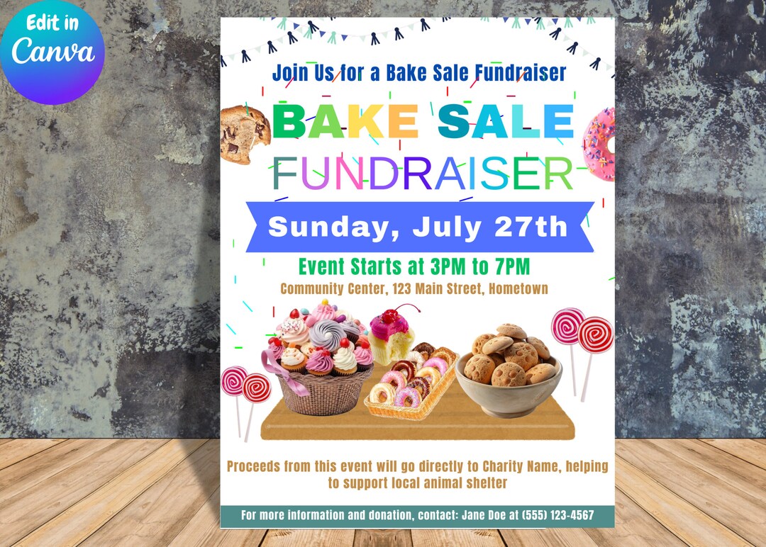 Bake Sale Flyer, Bake Sale Poster, Dessert Flyer, Church Bake Sale ...