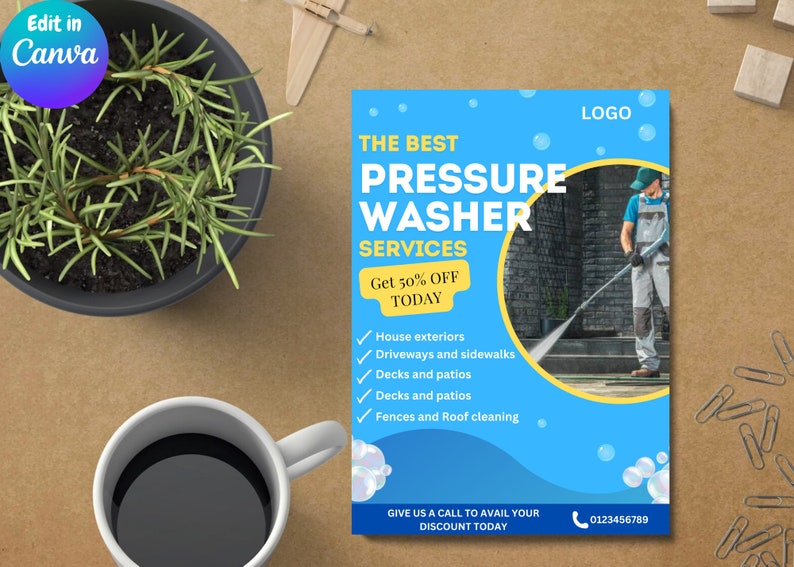 Editable Pressure Washing Flyer: Home & Exterior Cleaning (canva ...