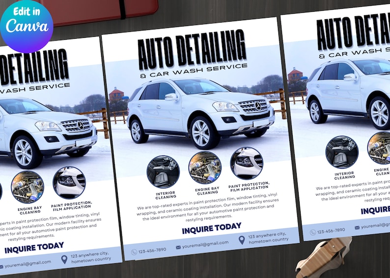Car Detailing Flyer: Auto Detailing Flyer, Car Wash Flyer, Fundraisers ...