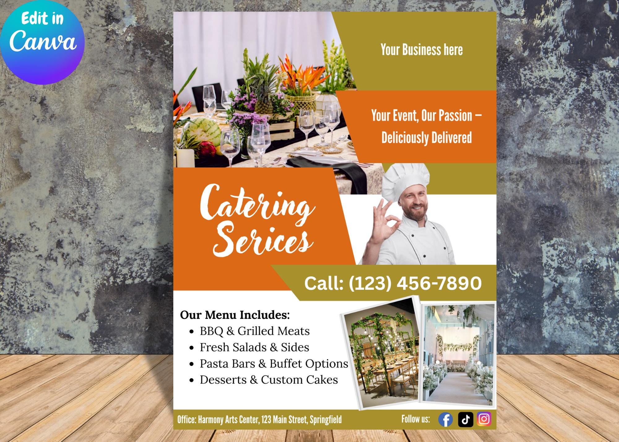 Catering Flyer Template Editable Menu, Food Catering Flyer, Restaurant ...