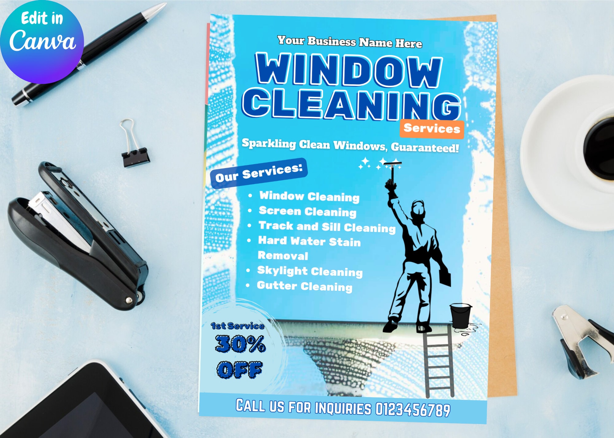 Window Cleaning Flyer | Window Washing Flyer | Cleaning Company Flyer ...