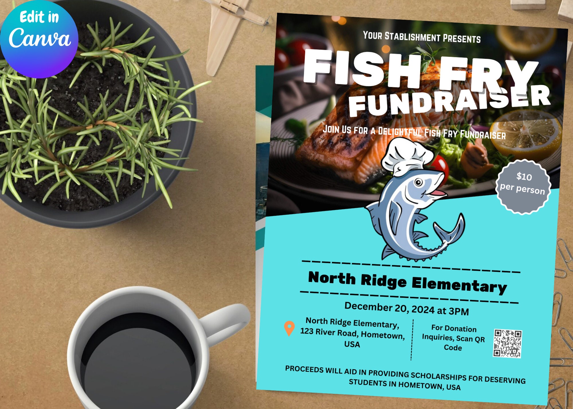 Printable Fish Fry Flyer, Fish Fry Template, Fish Fry Poster, Fish Fry ...