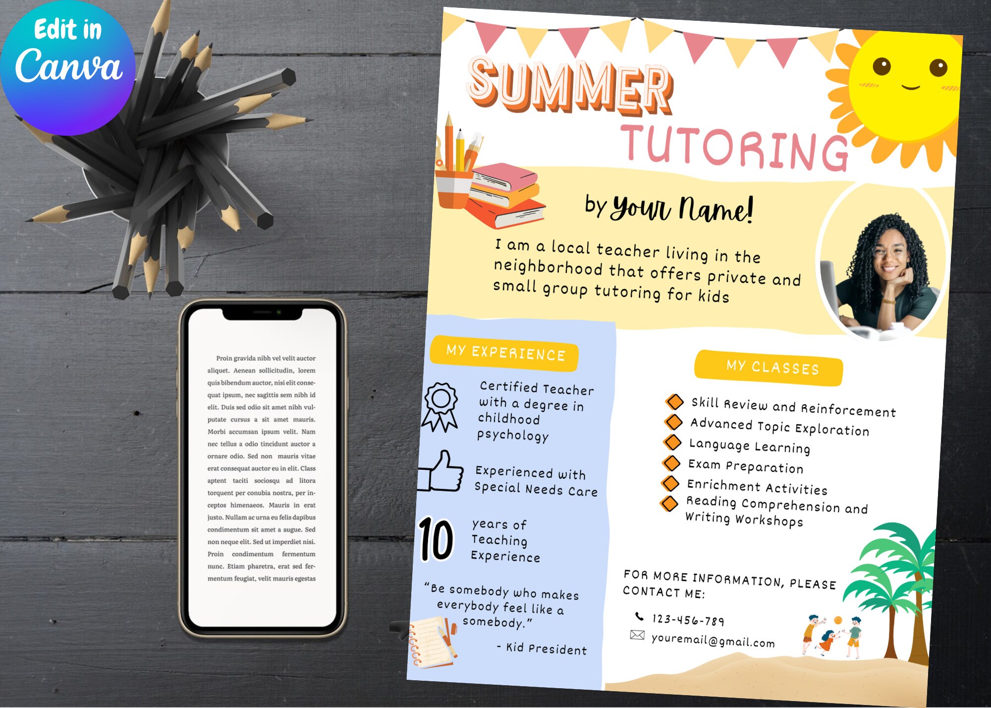 Editable Tutoring Flyer Template for English, Math - Perfect for Online ...