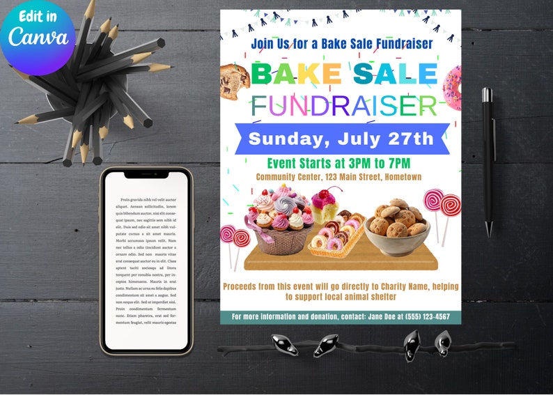 Bake Sale Flyer, Bake Sale Poster, Dessert Flyer, Church Bake Sale ...