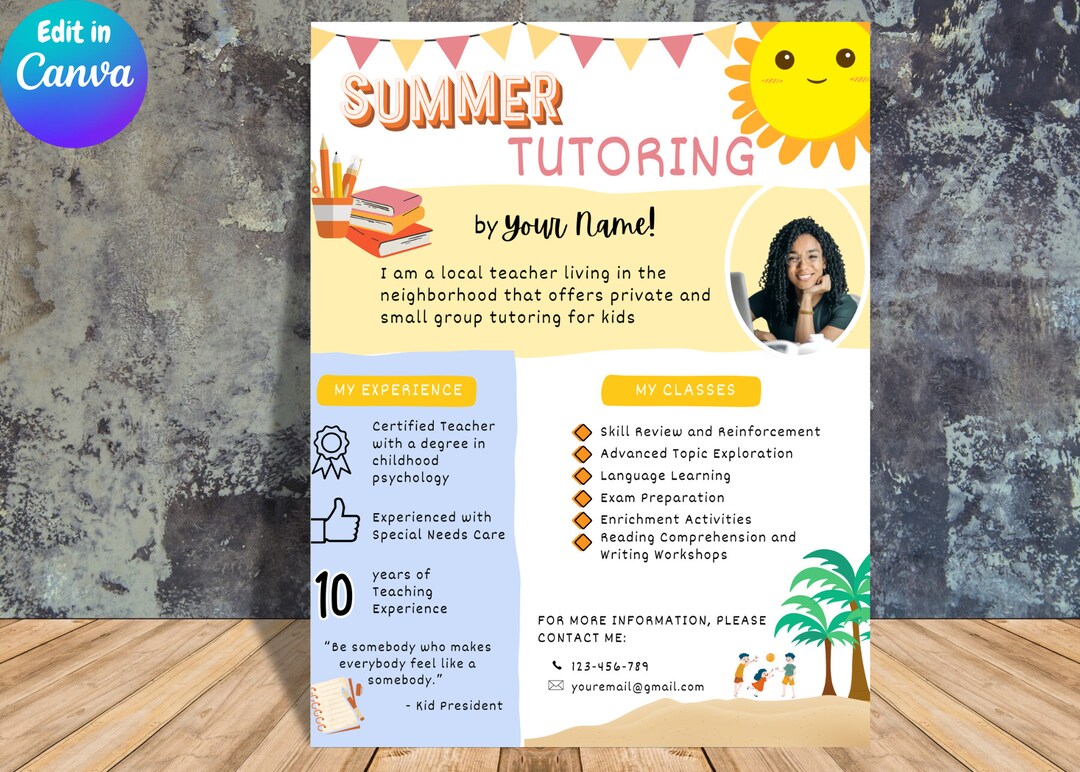 Editable Tutoring Flyer Template for English, Math - Perfect for Online ...