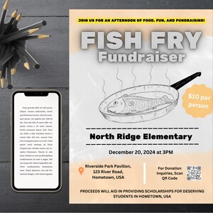 Editable Fish Fry Fundraiser Flyer Template (canva PDF) - Etsy