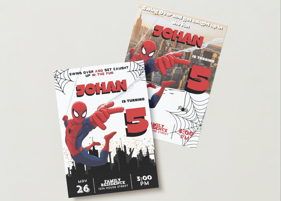 Printable Spiderman Invite Spiderman Themed Invitation Spider Man ...