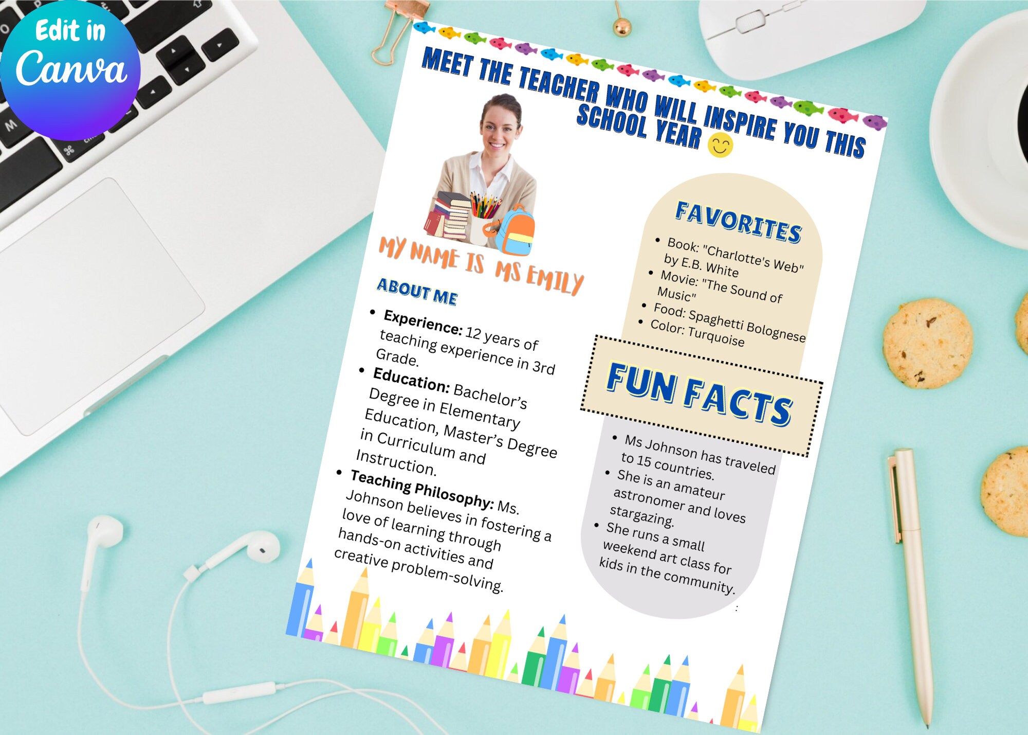 Meet the Teacher Flyer Editable Teacher Introduction Letter Template ...