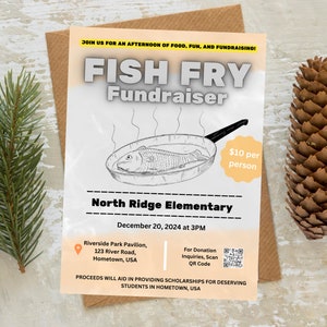 Editable Fish Fry Fundraiser Flyer Template (canva PDF) - Etsy