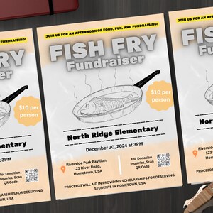 Editable Fish Fry Fundraiser Flyer Template (canva PDF) - Etsy