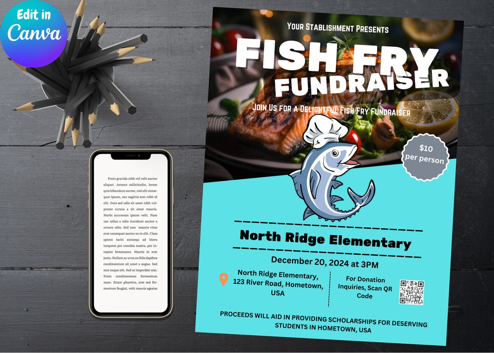 Printable Fish Fry Flyer, Fish Fry Template, Fish Fry Poster, Fish Fry ...