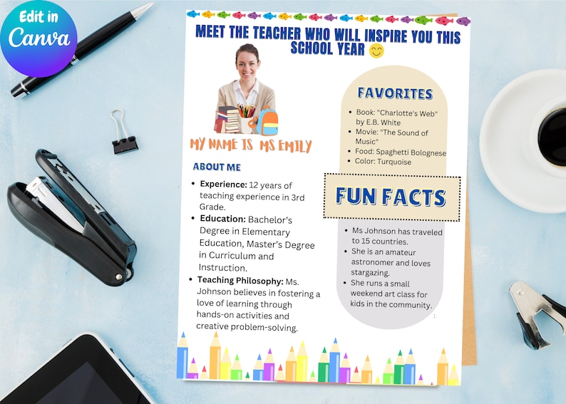 Meet the Teacher Flyer | Editable Teacher Introduction Letter Template ...