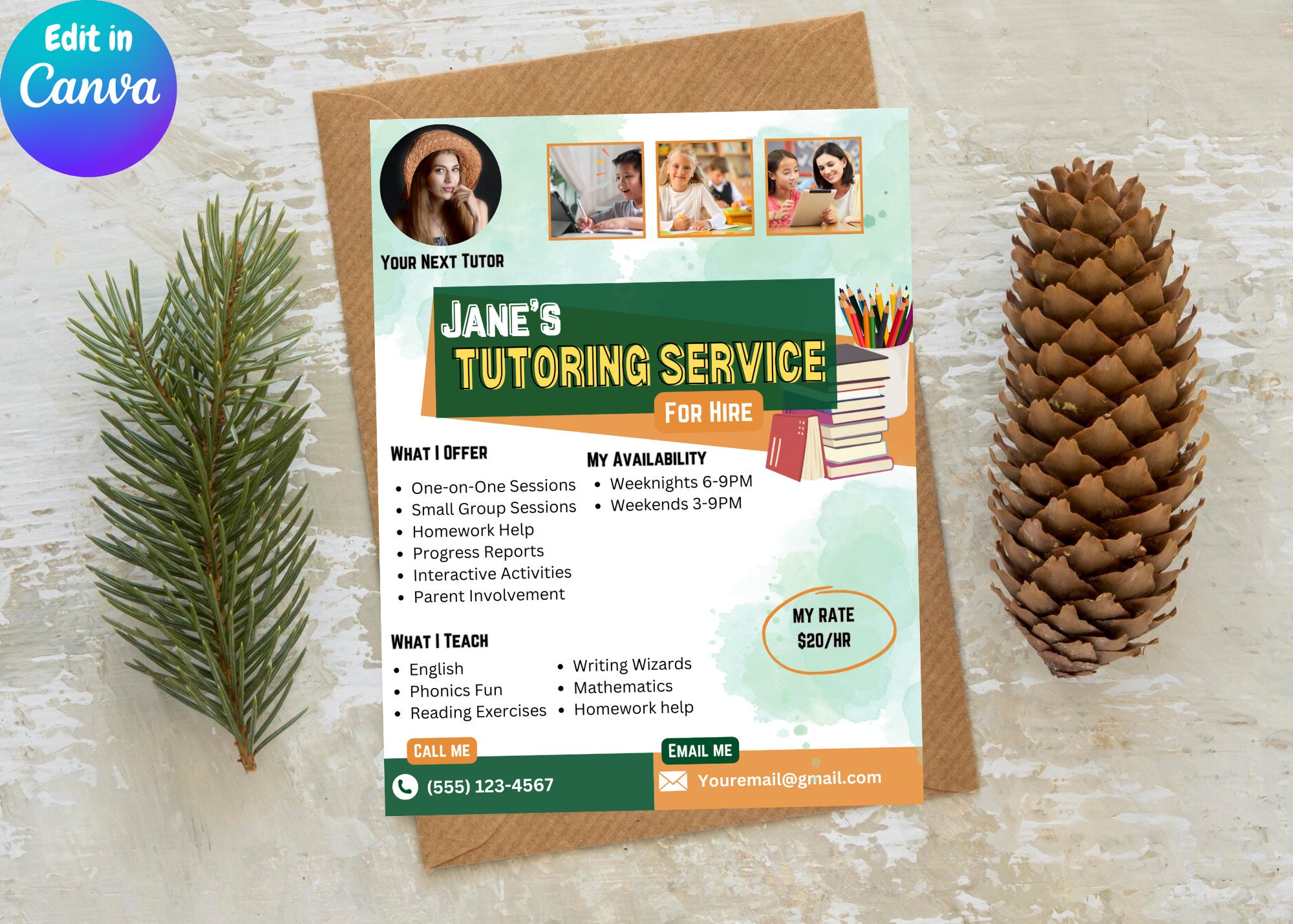 Editable Tutoring Flyer Template | English, Math Tutor Designs | Online ...