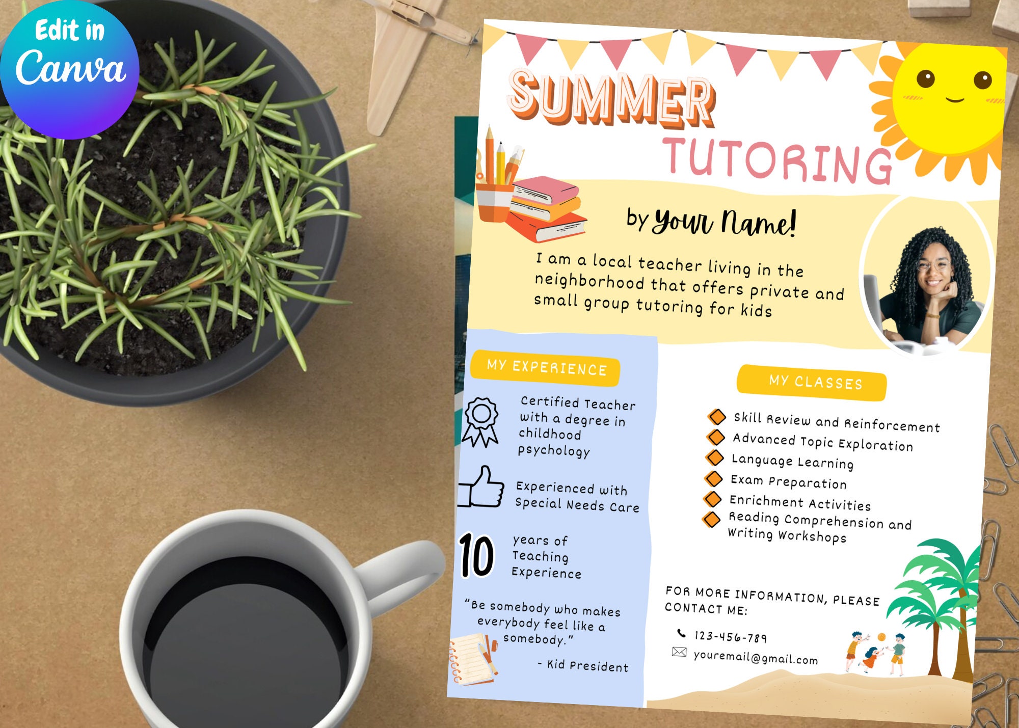 Editable Tutoring Flyer Template for English, Math - Perfect for Online ...