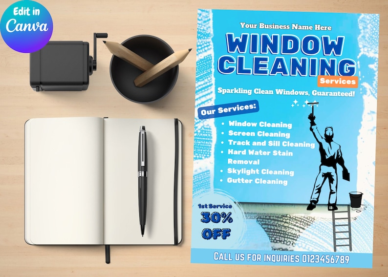 Window Cleaning Flyer | Window Washing Flyer | Cleaning Company Flyer ...