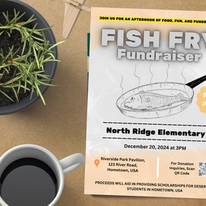Editable Fish Fry Fundraiser Flyer Template (canva PDF) - Etsy