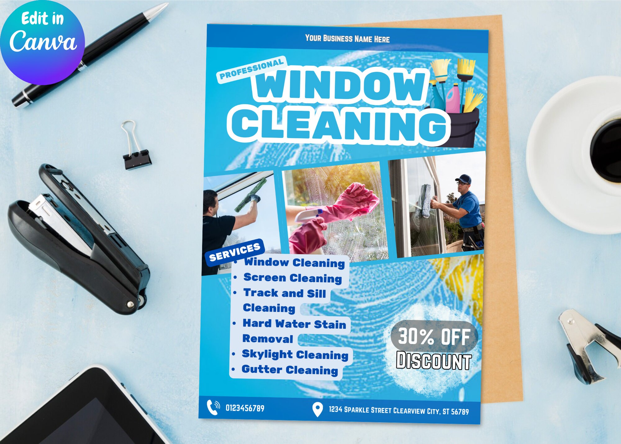 Window Cleaning Flyer | Window Washing Flyer | Cleaning Company Flyer ...