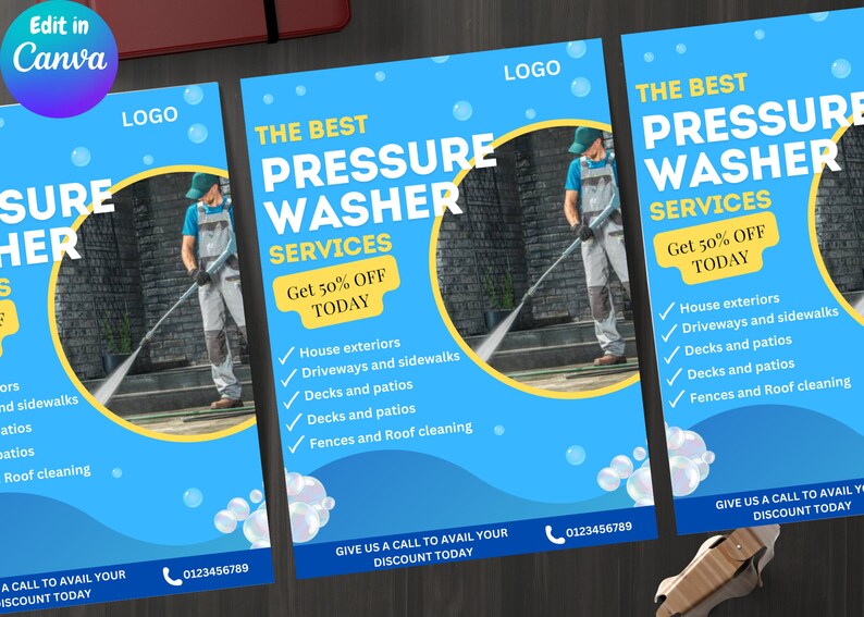Editable Pressure Washing Flyer: Home & Exterior Cleaning (canva ...