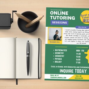 English, Math Tutor Flyer Designs | Online, Summer, Printable Kids ...