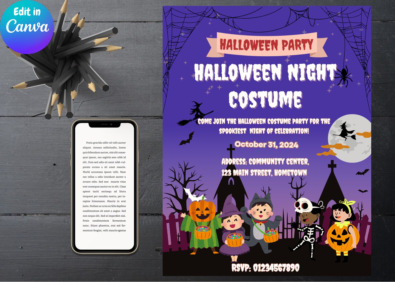 Spooky Halloween Flyer Templates for Parties, Trick or Treat, Haunted ...