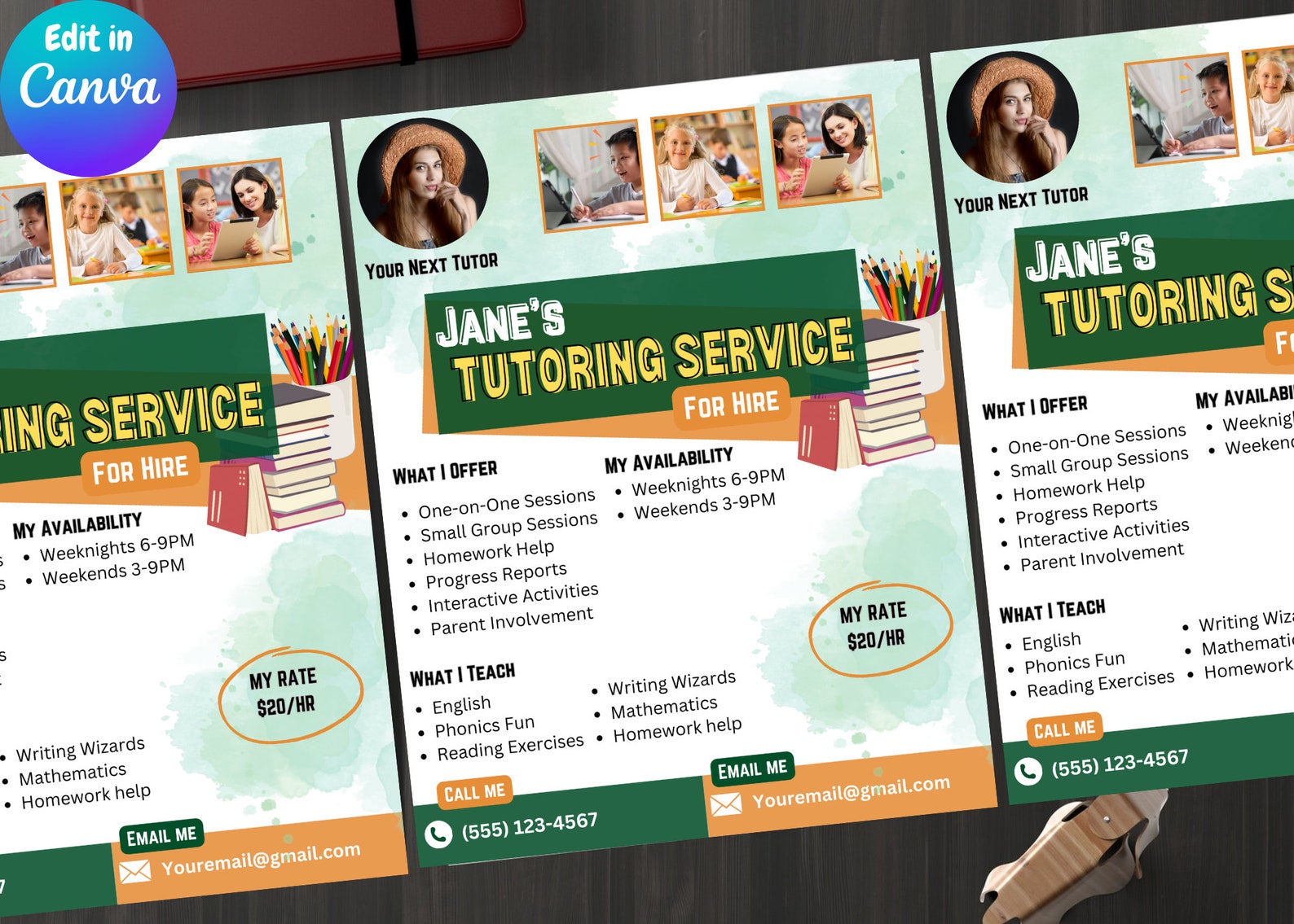 Editable Tutoring Flyer Template: English, Math Tutor Designs (PDF) - Etsy