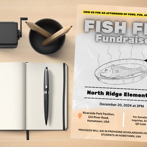 Editable Fish Fry Fundraiser Flyer Template (canva PDF) - Etsy