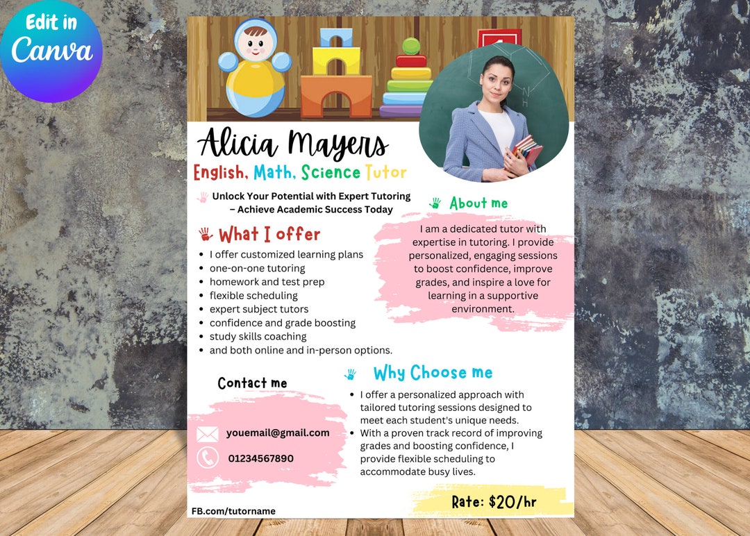 Customizable Tutoring Flyers | Editable Tutoring Flyer Template ...