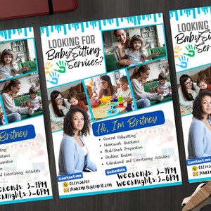 Printable Babysitting Flyer, Childcare Flyer, Babysitter Flyer, Nanny Flyer, Daycare Flyer ...