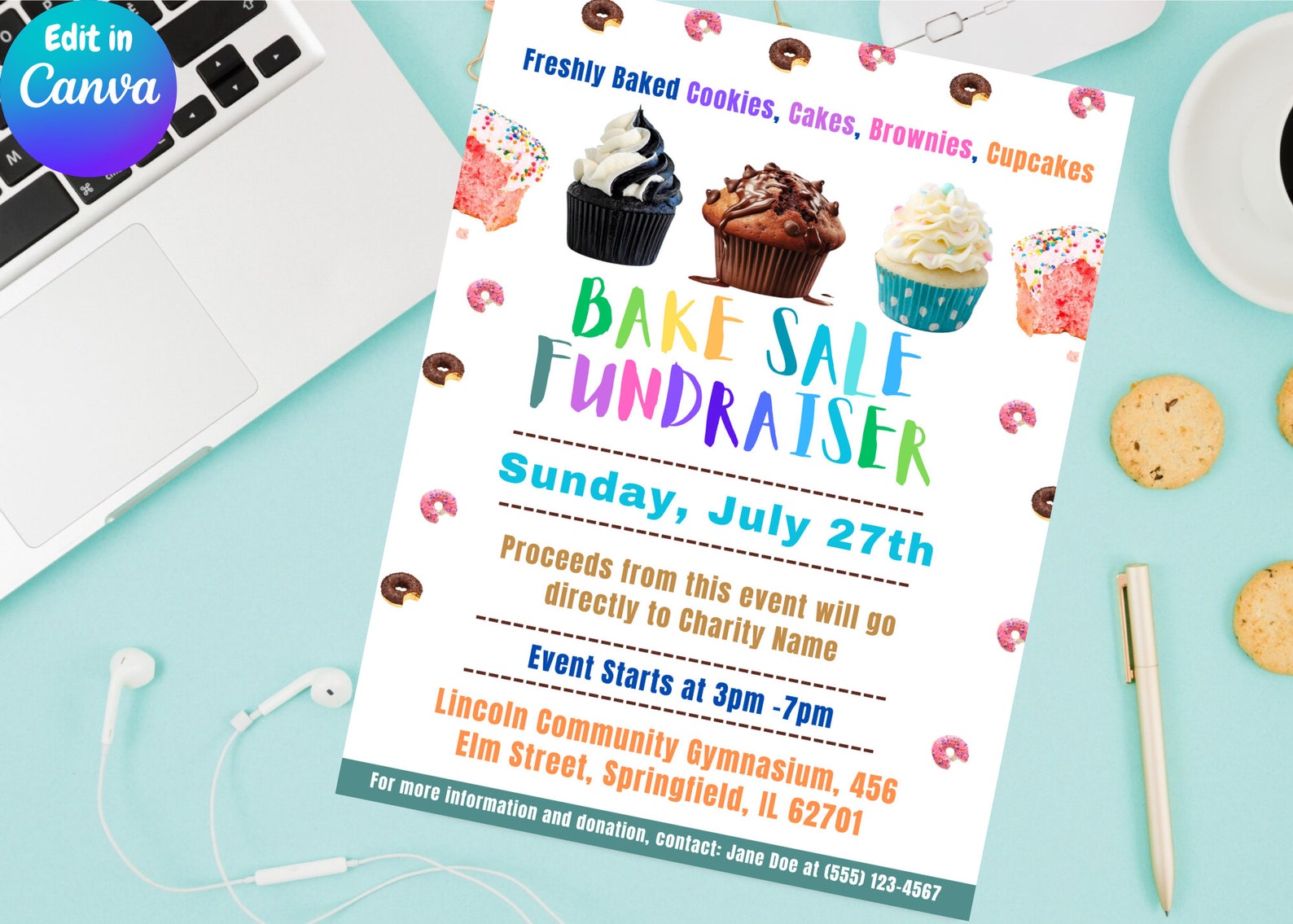 Bake Sale Poster, Bake Sale Flyer, Dessert Flyer, Church Bake Sale ...