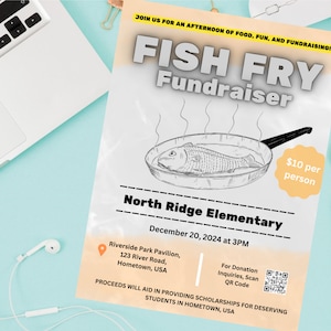 Editable Fish Fry Fundraiser Flyer Template (canva PDF) - Etsy