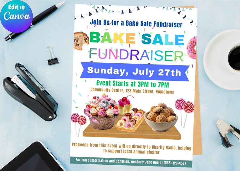 Bake Sale Flyer, Bake Sale Poster, Dessert Flyer, Church Bake Sale ...
