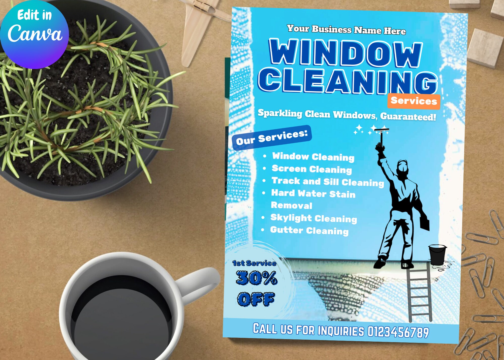 Window Cleaning Flyer | Window Washing Flyer | Cleaning Company Flyer ...