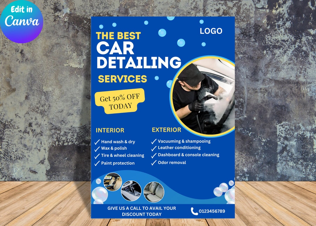 Car Detailing Flyers Template: Auto Detailing, Car Wash, Fundraisers ...