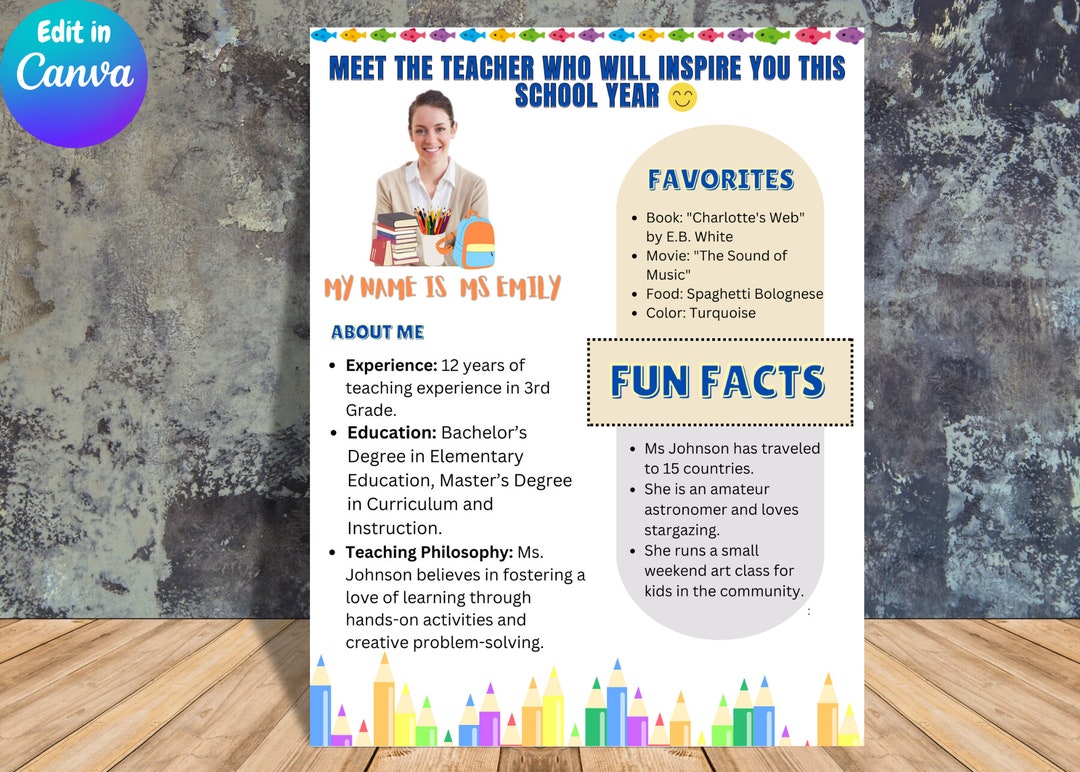 Meet the Teacher Flyer | Editable Teacher Introduction Letter Template ...
