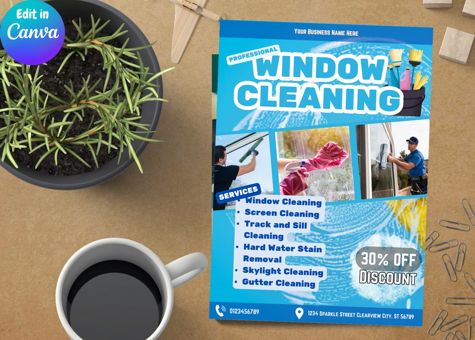 Window Cleaning Flyer | Window Washing Flyer | Cleaning Company Flyer ...