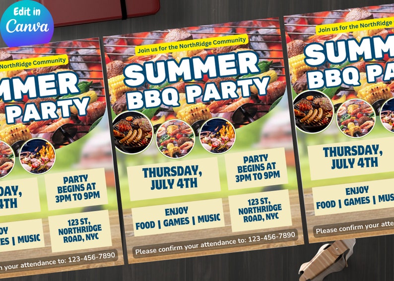 Backyard BBQ Flyer | Grill Party Flyer | Barbecue Event Flyer | Perfect ...