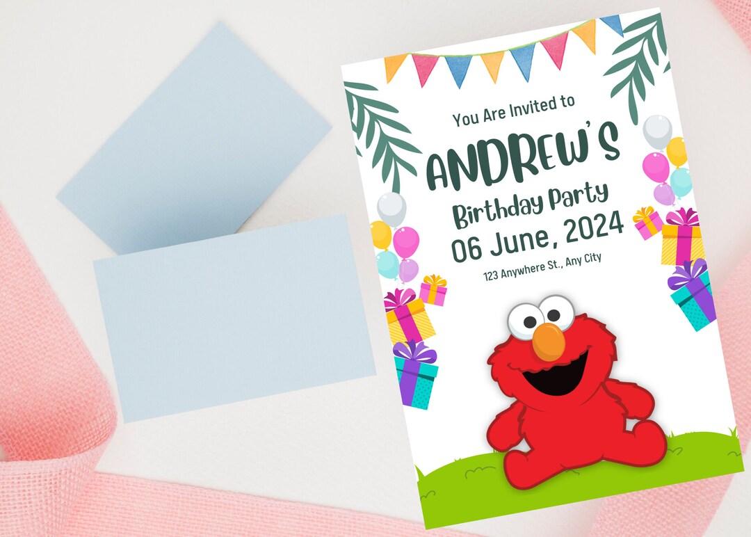 Elmo Birthday Invitations Elmo First Birthday Sesame Street Party Elmo ...