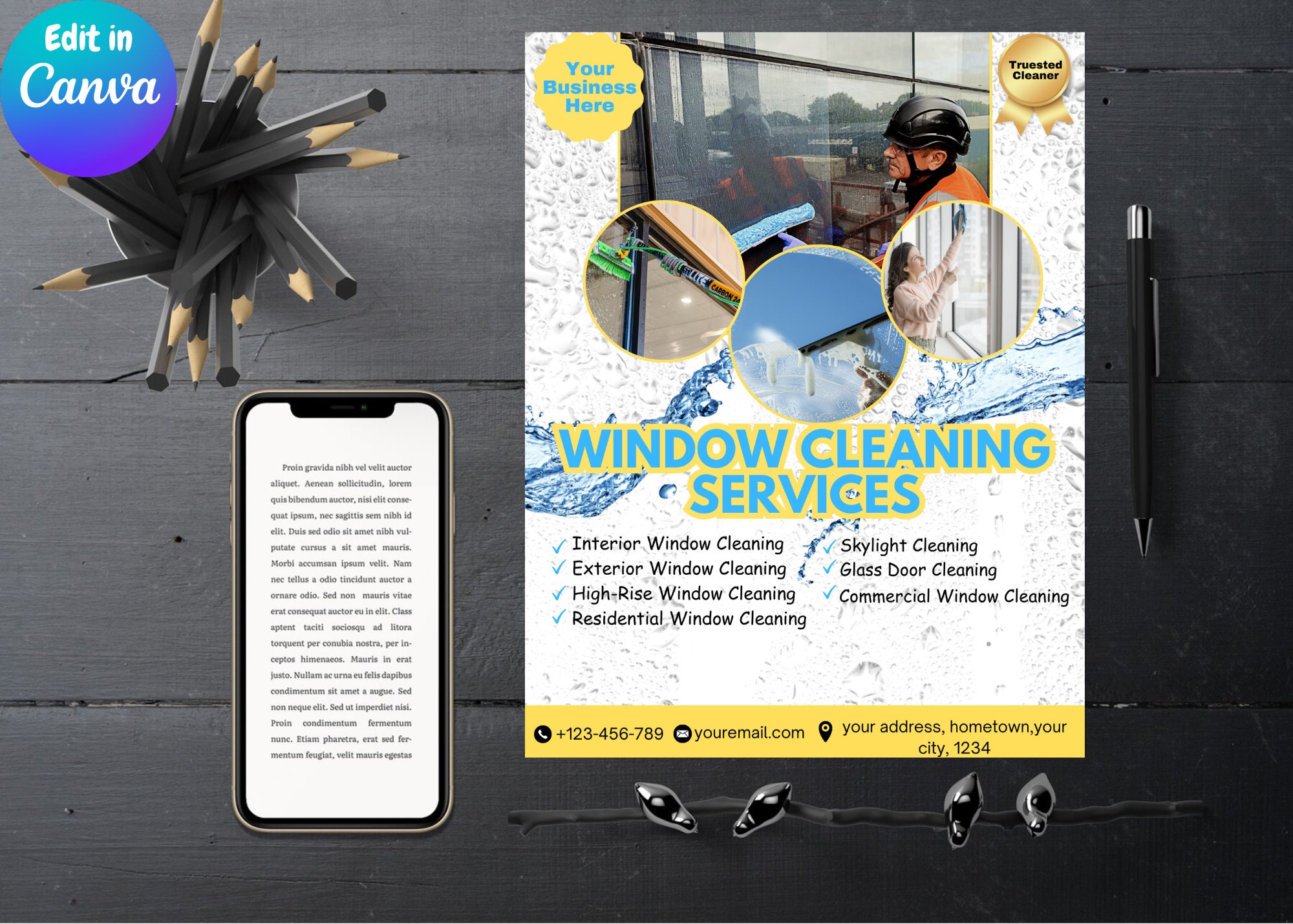 Editable Window Cleaning Flyer | Window Washing Flyer | Cleaning Flyer ...
