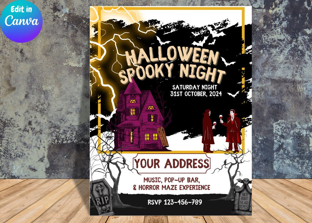 Spooky Halloween Flyer Templates for Parties, Trick or Treat, Haunted ...