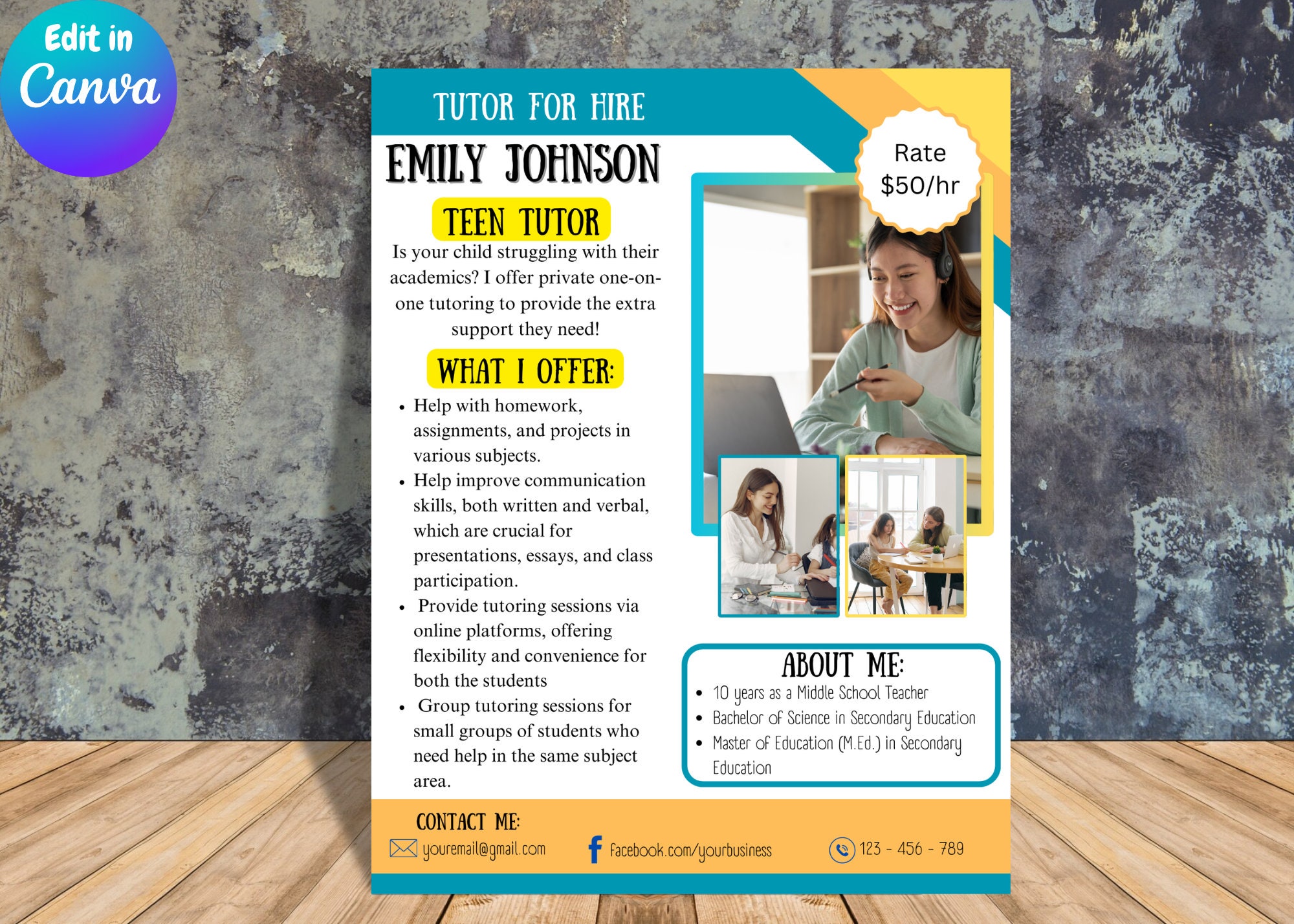 Printable Tutoring Flyer Template English, Math Tutor Designs Online ...