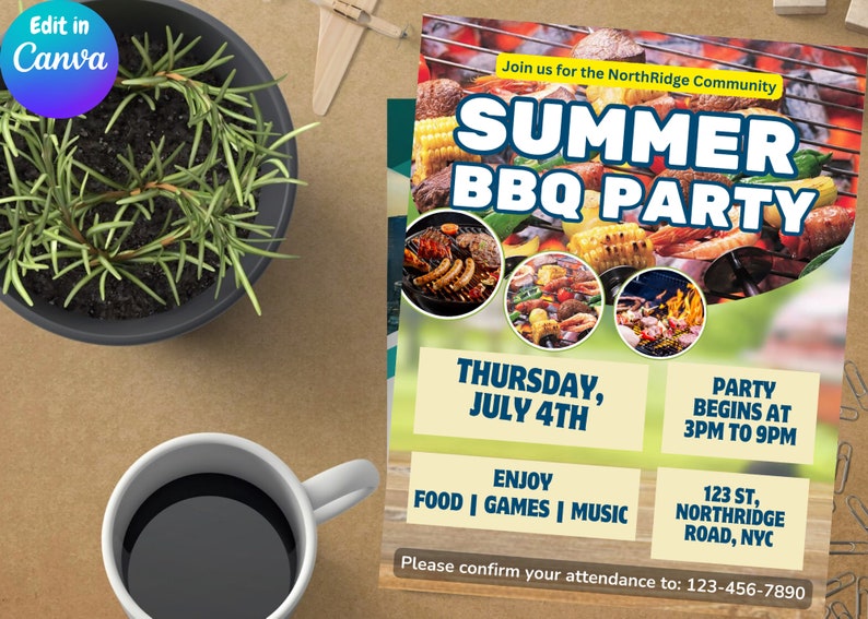 Backyard BBQ Flyer | Grill Party Flyer | Barbecue Event Flyer | Perfect ...