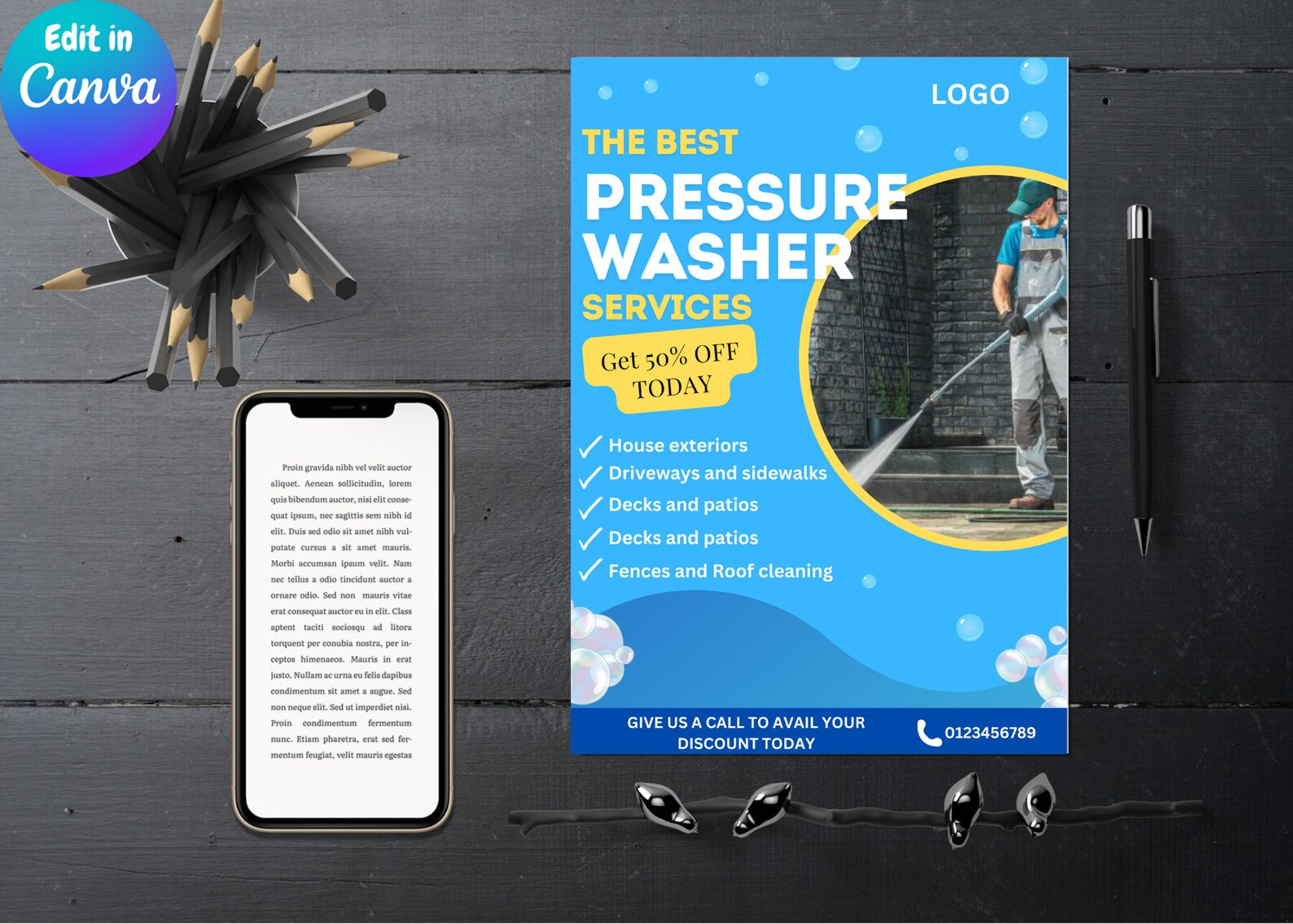 Editable Pressure Washing Flyer: Home & Exterior Cleaning (canva ...